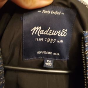 Madewell | Jackets & Coats | Madewell Leather And Blue Tweed Jacket ...